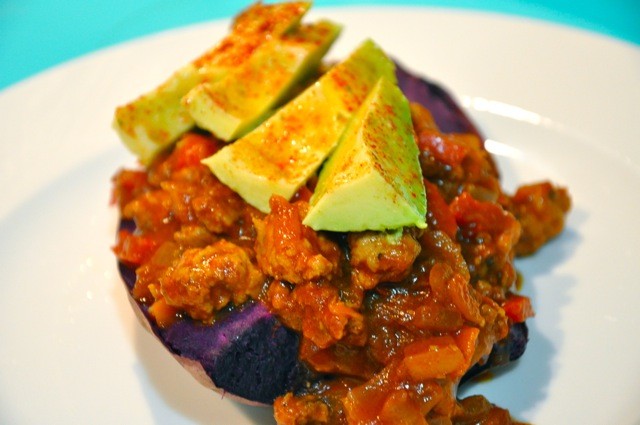 (Bean-less) Chili Loaded Sweet Poato - Real Healthy Recipes